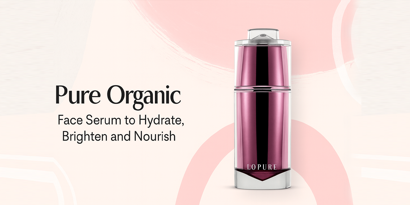 Pure Organic Face Serum to Hydrate, Brighten and Nourish